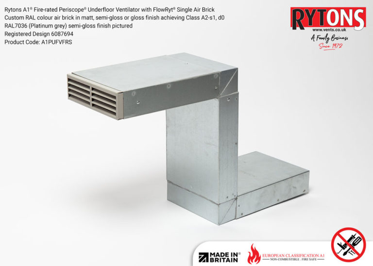 Rytons A1® Fire-rated Periscope® Underfloor Ventilator with Single Air ...