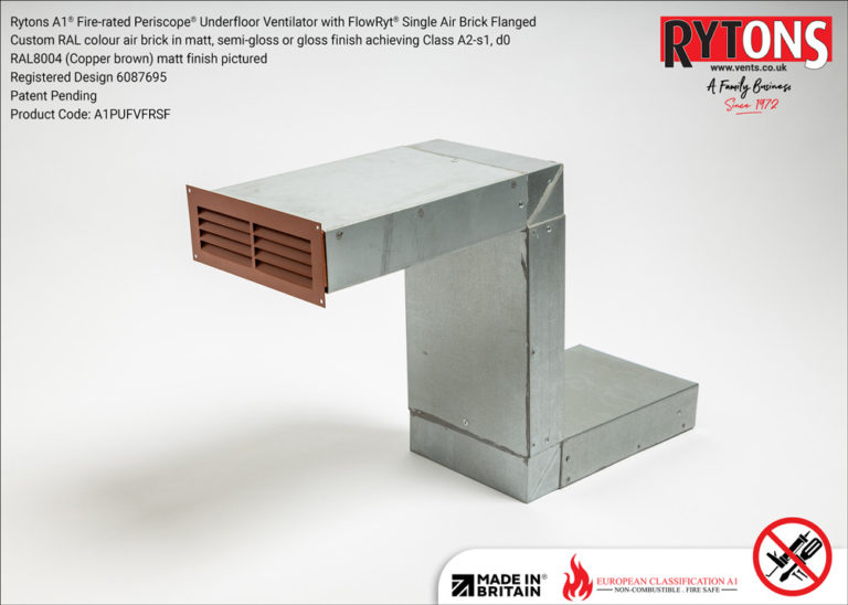Rytons A1® Fire-rated Periscope® Underfloor Ventilator with Single Air ...