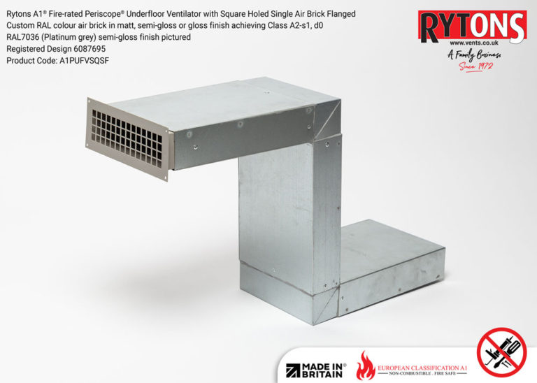 Rytons A1® Fire-rated Periscope® Underfloor Ventilator with Single Air ...