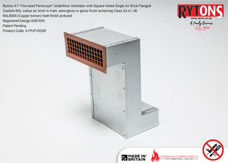 Rytons A1® Fire-rated Periscope® Underfloor Ventilator with Single Air ...