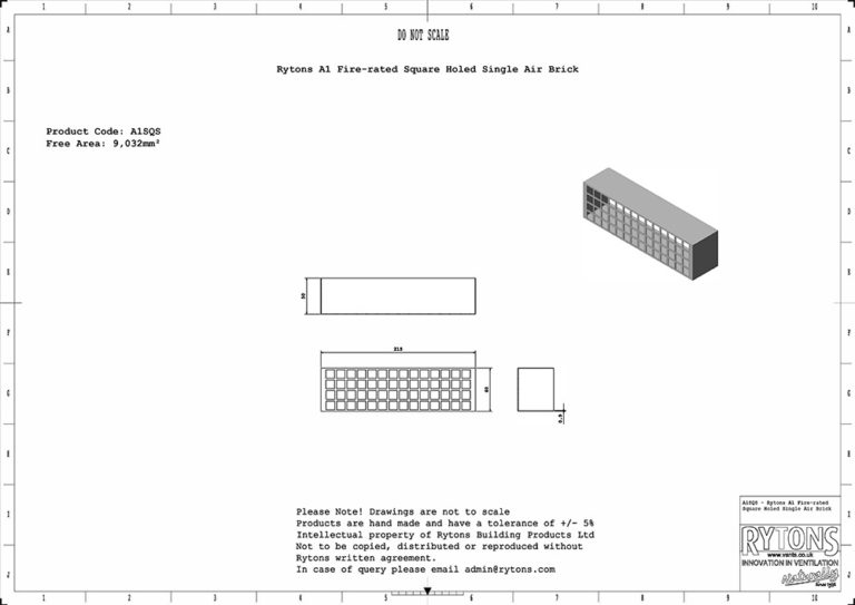 Rytons A1 Fire-rated Metal Single Air Bricks – Rytons Building Products