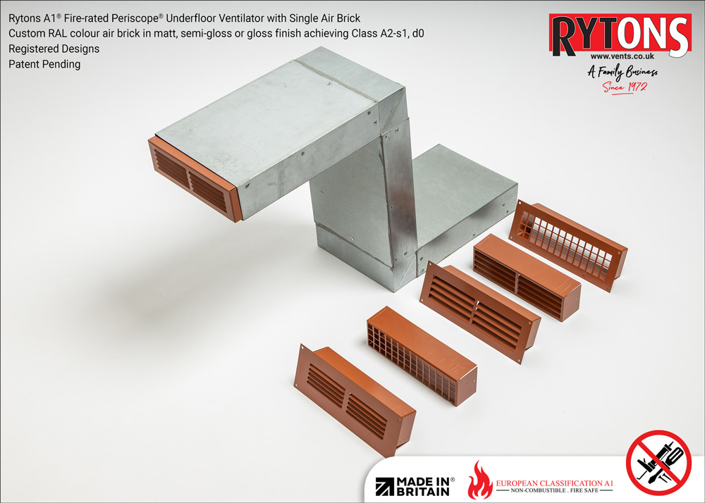 Rytons A1® Fire-rated Periscope® Underfloor Ventilator with Single Air ...