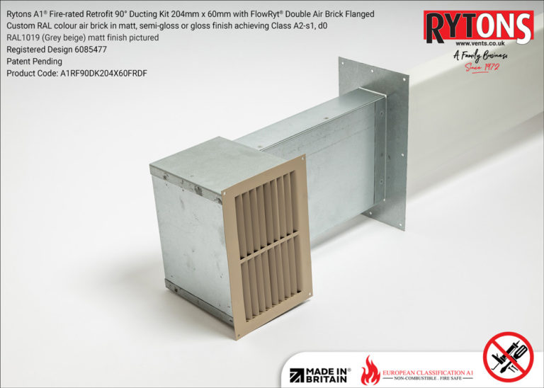 Rytons A1® Fire-rated Retrofit Ducting Kits 204mm x 60mm with Double ...
